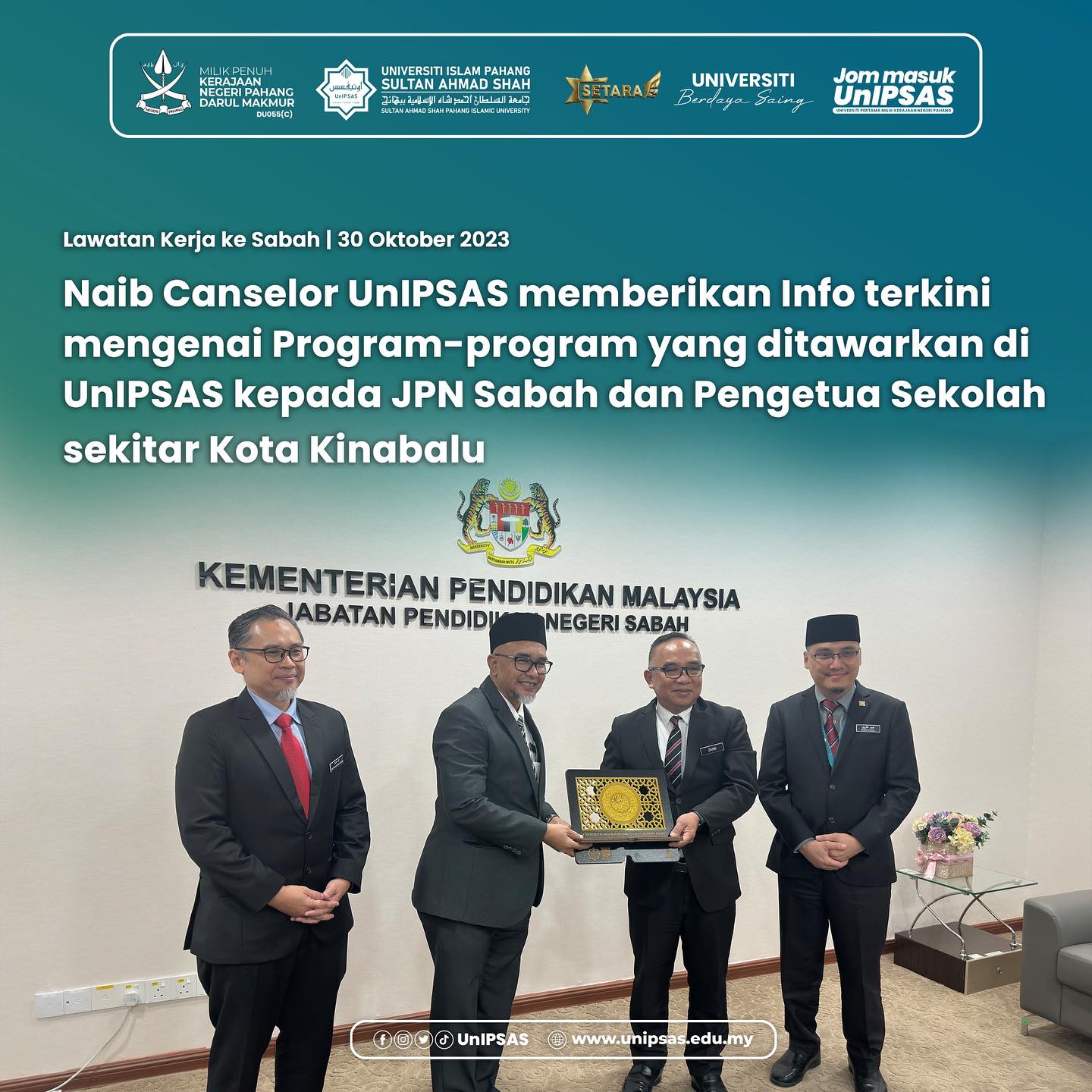 Lawatan Kerja Delegasi UnIPSAS Ke Sabah | Universiti Islam Pahang ...